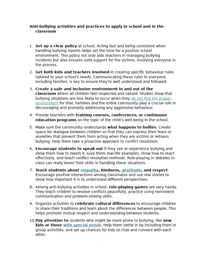 Practici Pentru Situatii de Bullying | PDF | Bullying | Conflict Resolution