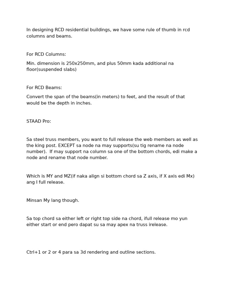 Rule of Thumb Ngaya Sa RCD | PDF