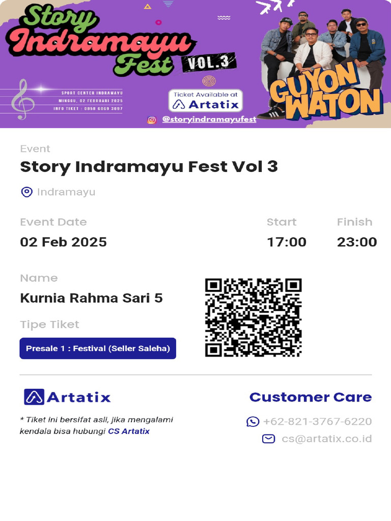 Event E-Tiket - Kurnia Rahma Sari 5 - Story Indramayu Fest Vol 3 | PDF