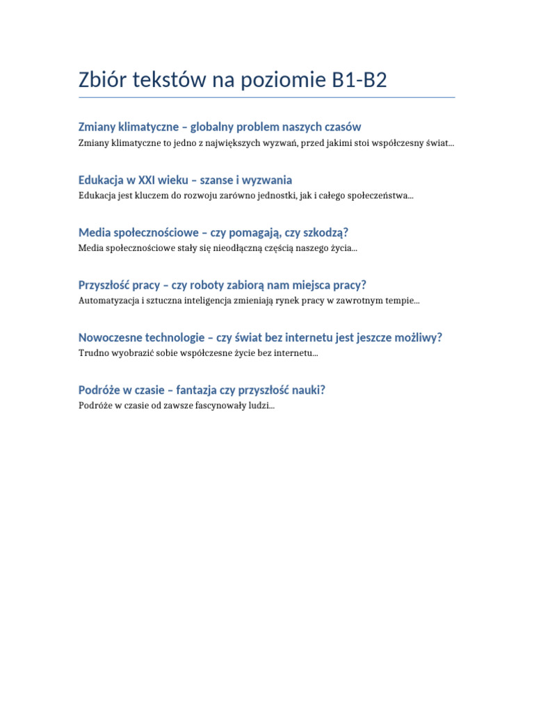 Teksty b1 b2 | PDF