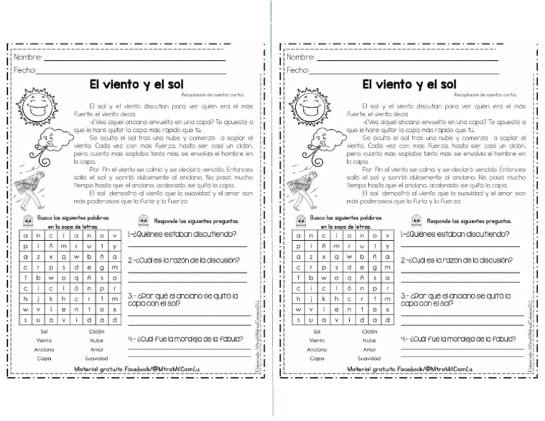 Lectura El Viento y El Sol | PDF