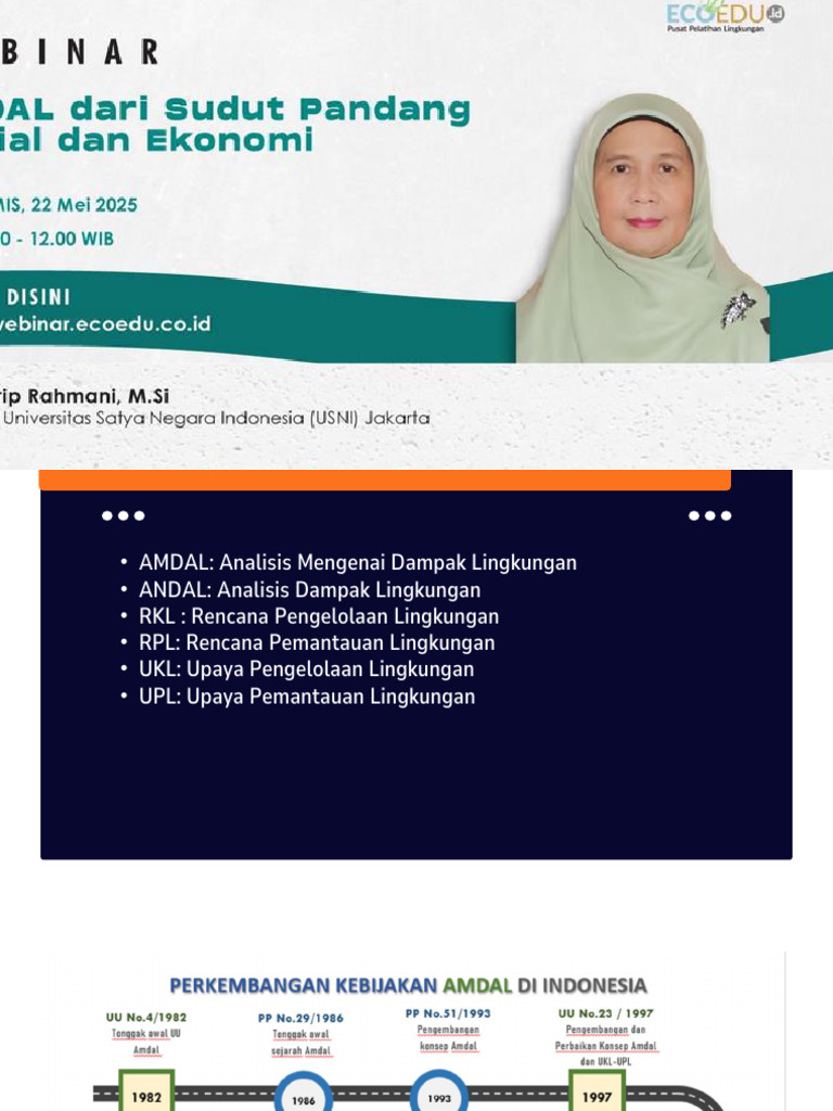 Webinar 113 - Amdal Dalam Sudut Pandang Sosial Ekonomi - EcoEdu - Id | PDF