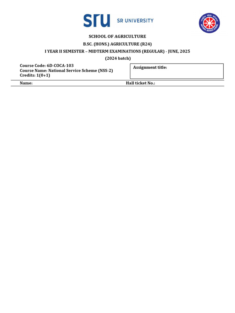 Assignment Answer Sheet Format | PDF