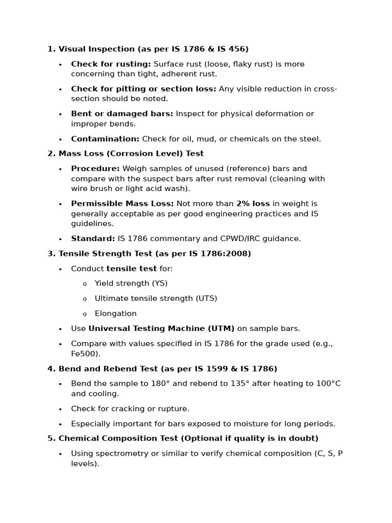 Reinfrocement Procedure | PDF | Rust | Strength Of Materials