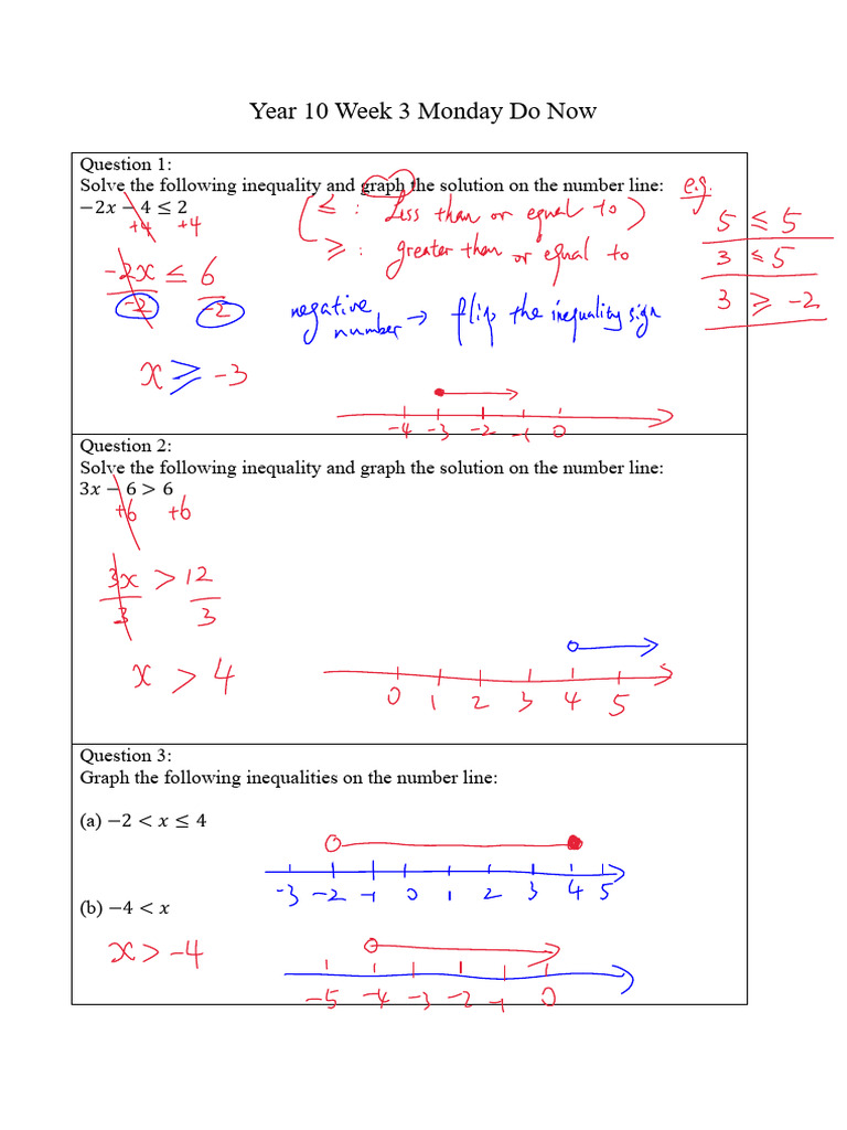 Year 10 Week 3 Monday Do Now | PDF
