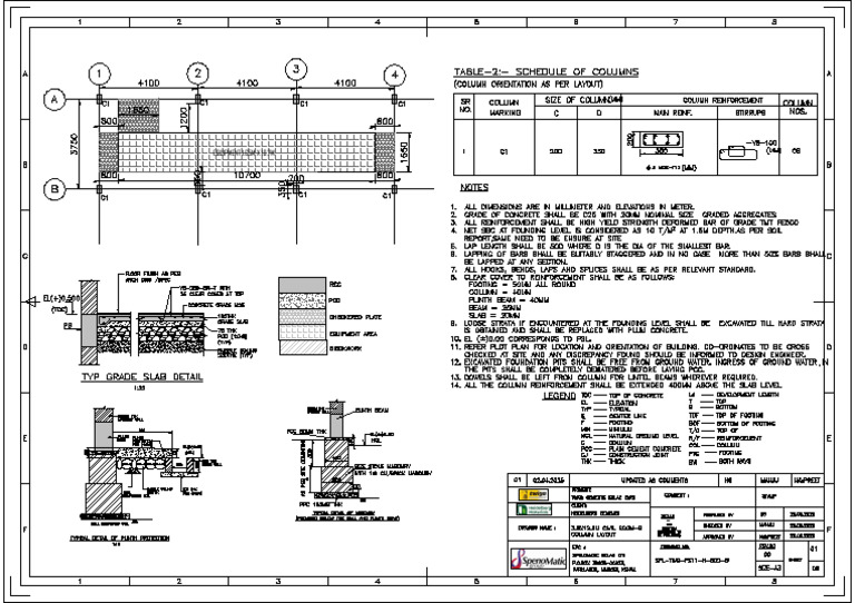 r0 Building 1 Structural Drawings-Column Layout 3.8x12 | PDF