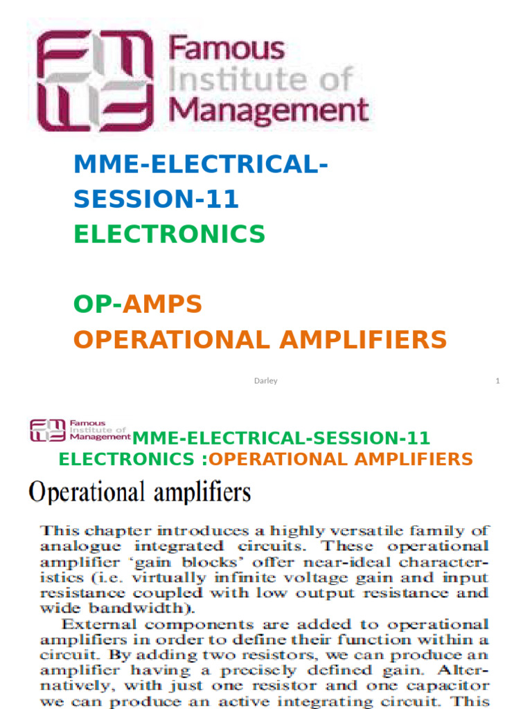 Operational Amplifiers Overview | PDF | Amplifier | Operational Amplifier