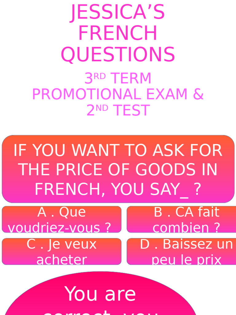 Jessica's French Questions | PDF