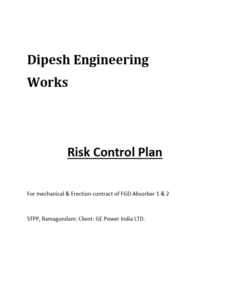 Risk Control Plan Rev01 | PDF | Risk | Hazards