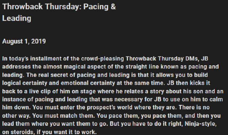 05 - Throwback Thursday - Pacing - Leading | PDF