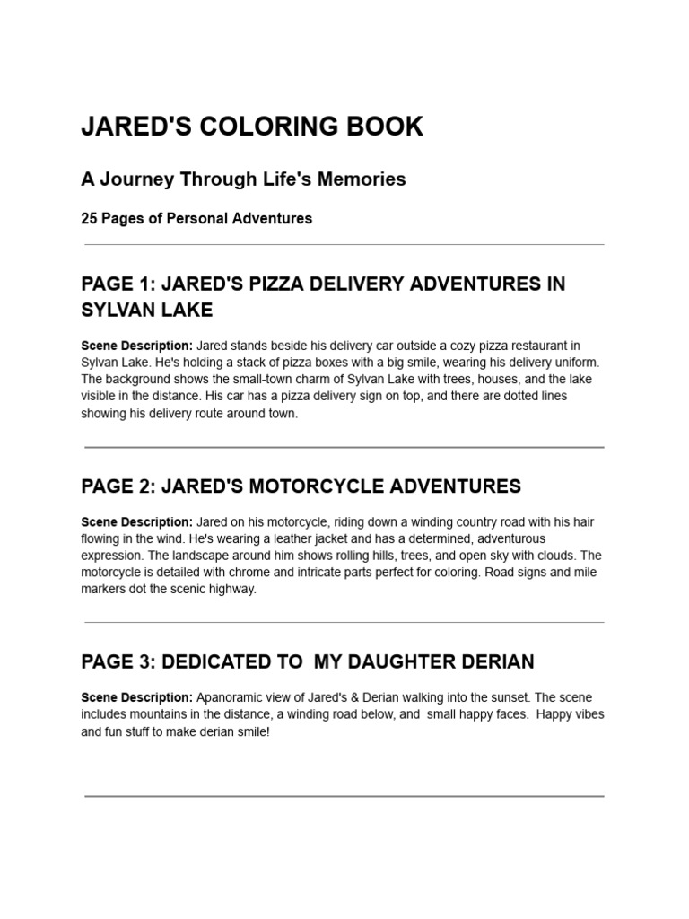 Jared's Coloring Book Adventures | PDF | Camping