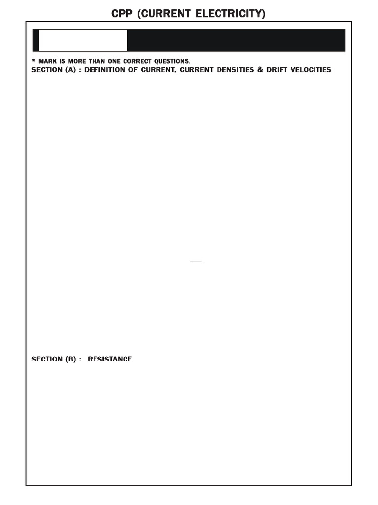 CPP (Current Electricity) R 060620 | PDF | Series And Parallel Circuits | Voltage