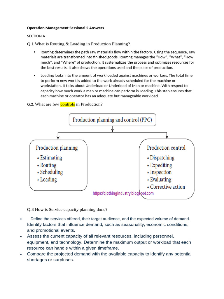 Operation Management Sessional 2 Answers | PDF | Production And Manufacturing | Business