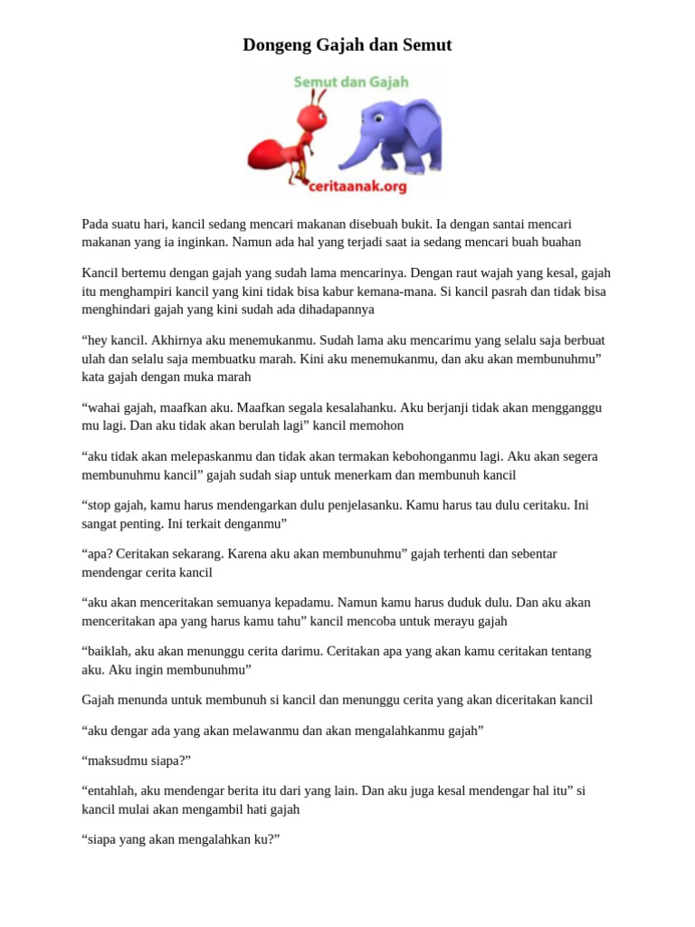 Dongeng Gajah D-WPS Office | PDF