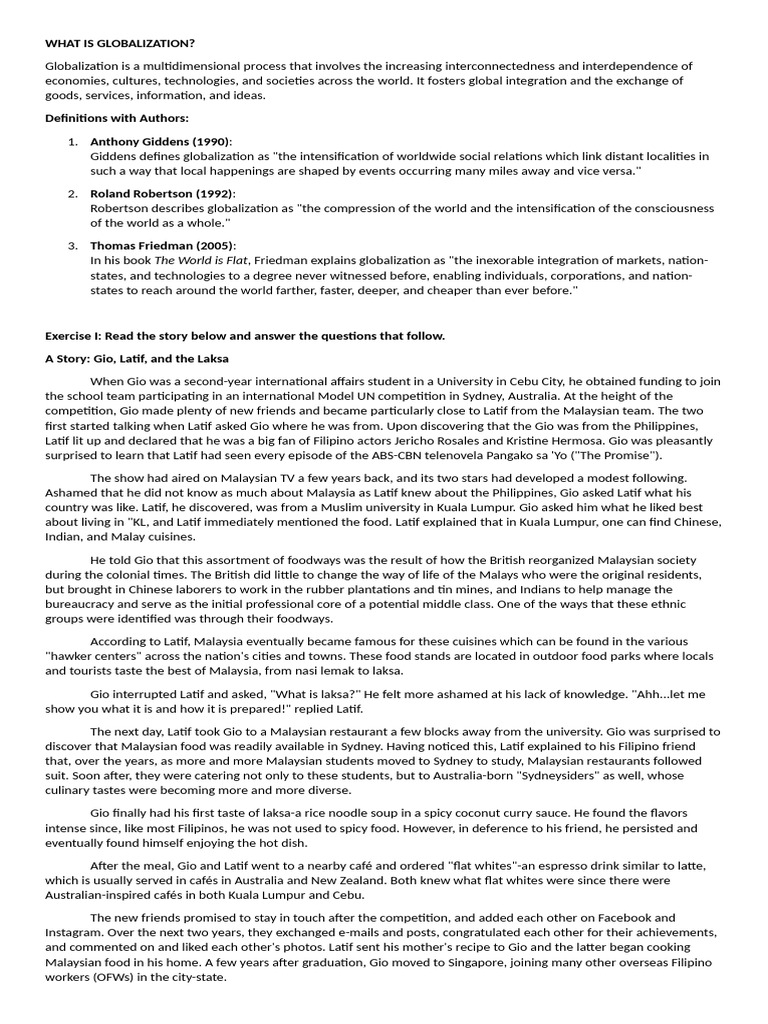 Understanding Globalization and Its Impact | PDF | Globalization | Malaysia