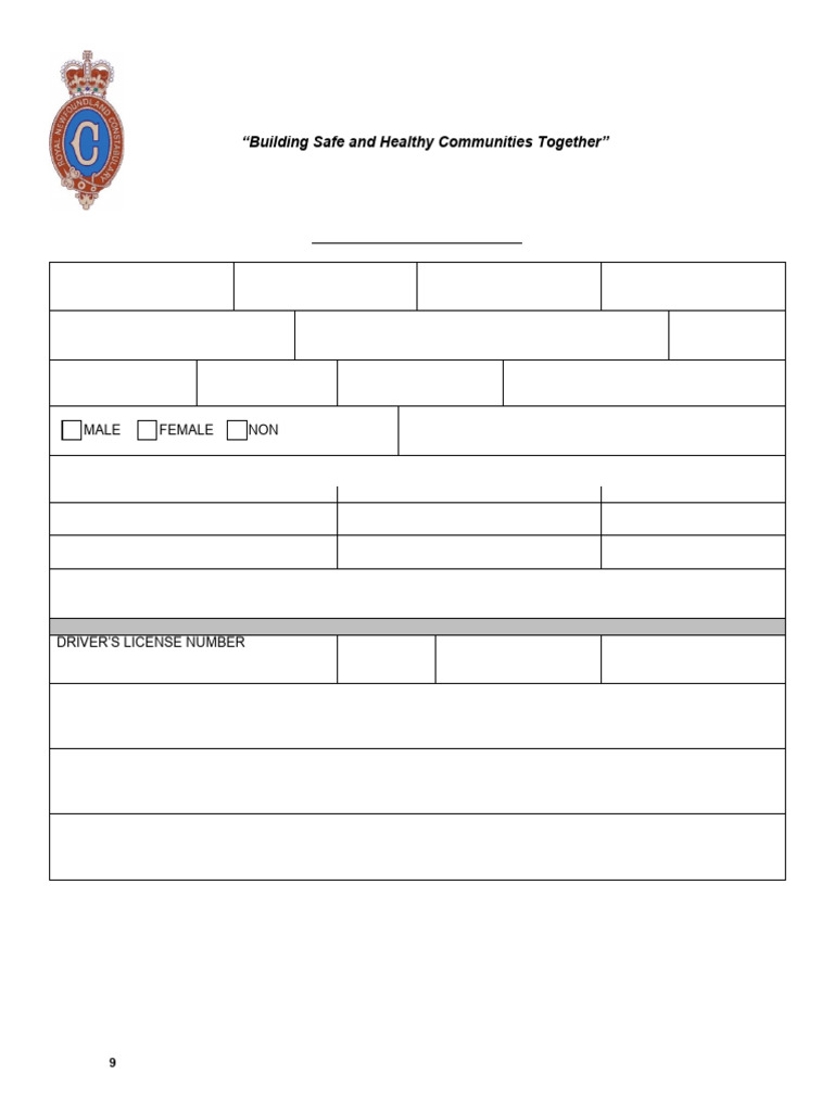 RNC Police Cadet Application | PDF