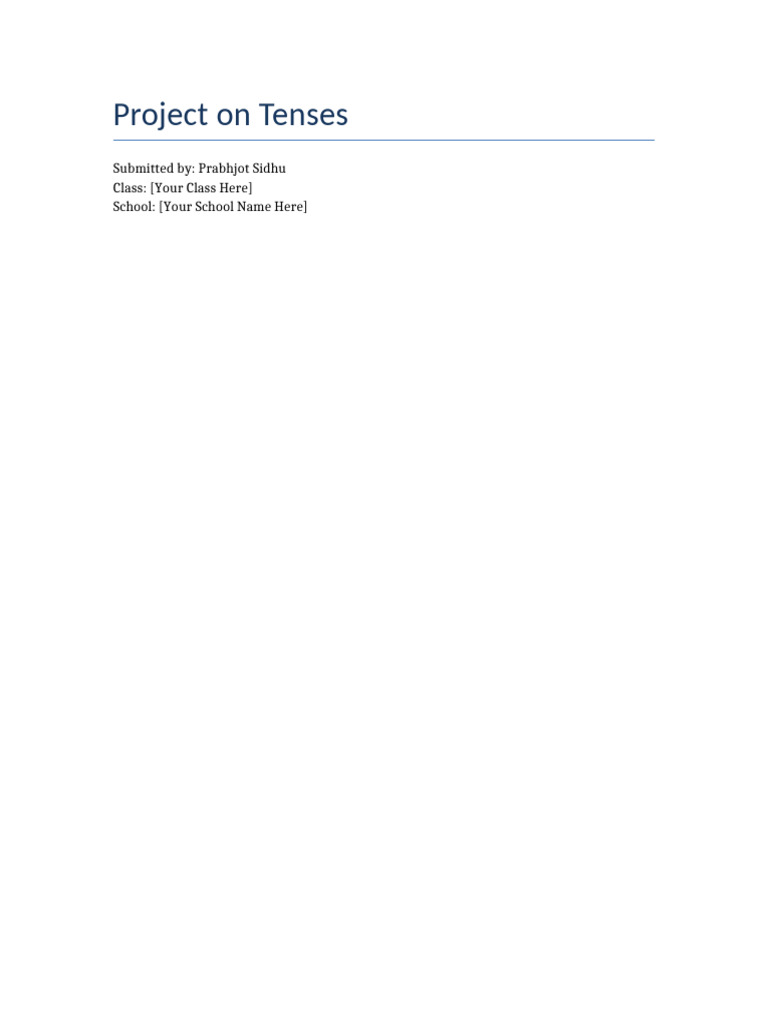 Tenses Project Part1 | PDF