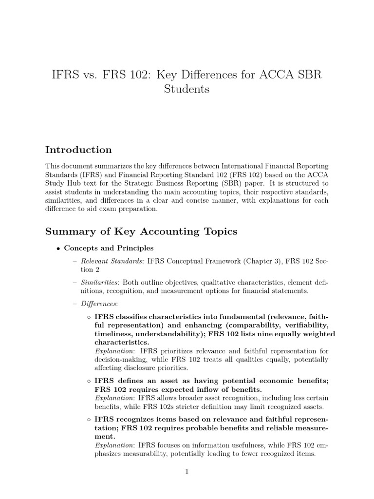 FRS Vs IFRS Detailed Grok | PDF | Fair Value | International Financial ...