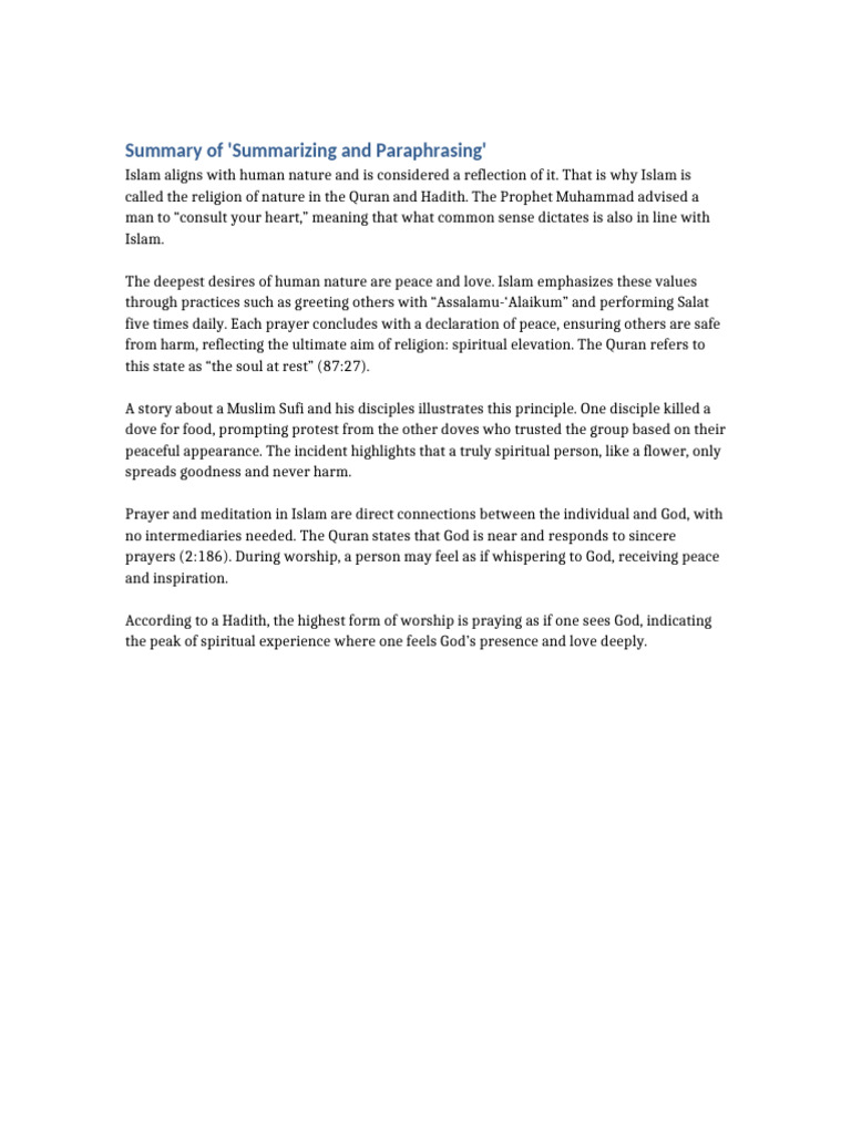 Summary of Summarizing and Paraphrasing-5 | PDF