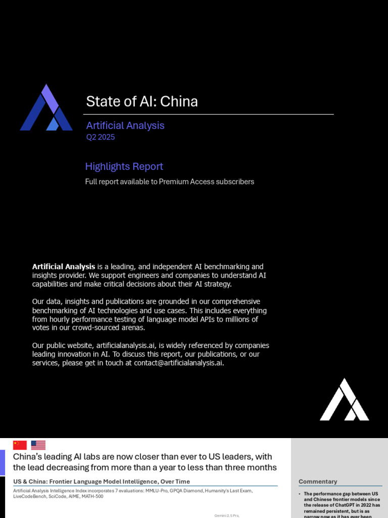 Artificial Analysis State of AI China Q2 2025 Highlights | PDF | Baidu ...