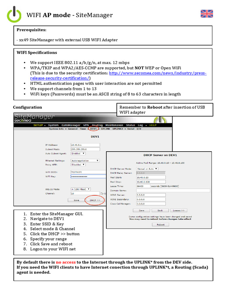 WiFi AP Mode Configuration Guide | PDF