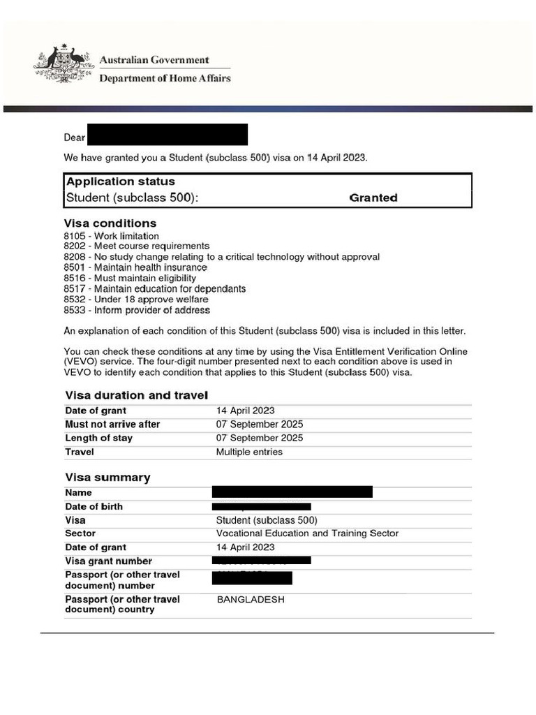 Australian Student Visa Pdf