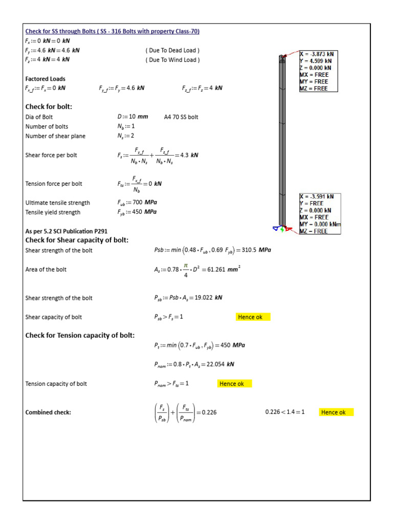 Mathcad Dead Load Bracket | PDF | Building Engineering | Structural ...