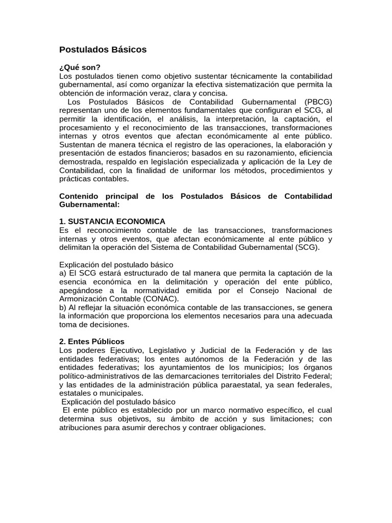 Postulados Básicos - Docx RGR | PDF | Contabilidad | Estado financiero