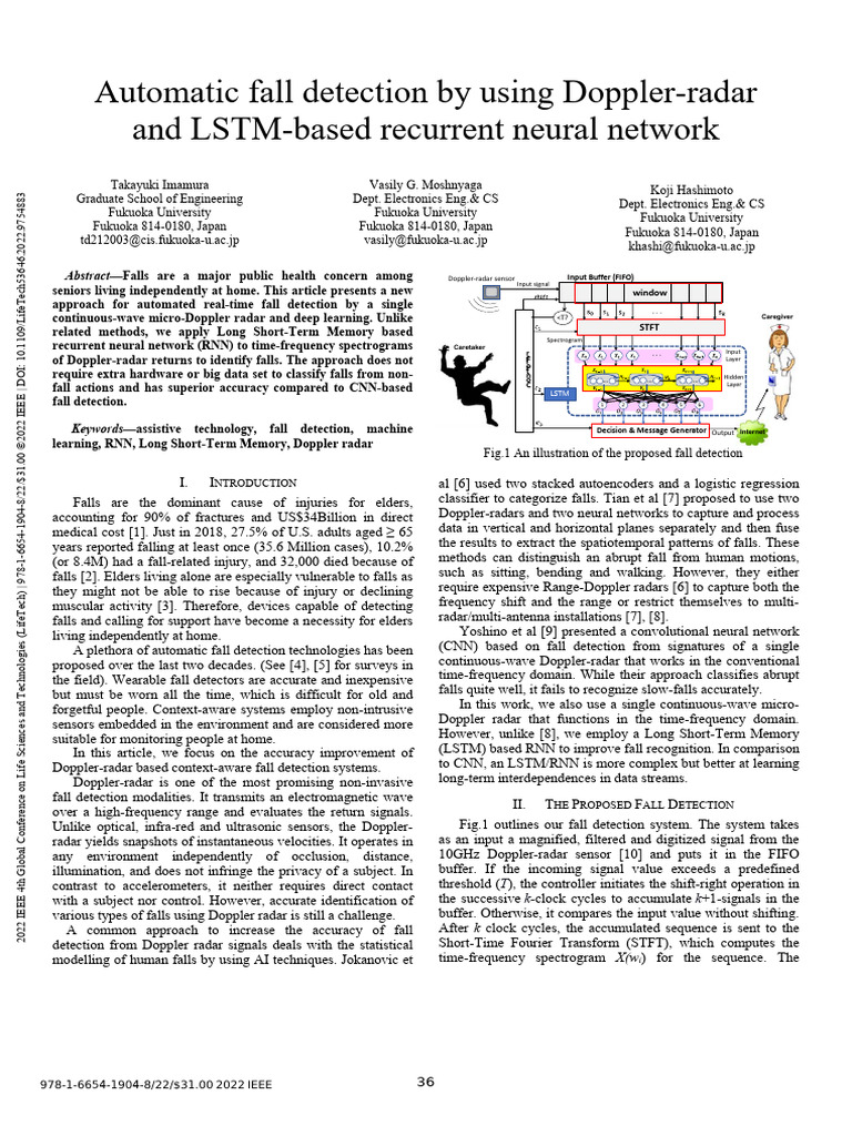 Automatic Fall Detection by Using Doppler-Radar and LSTM-based Recurrent Neural Network | PDF ...