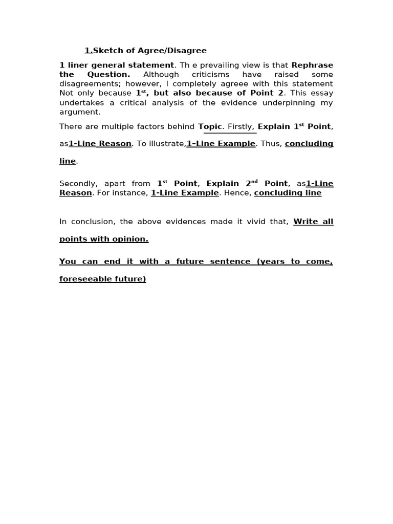 Agree Disagree Essay 1 | PDF