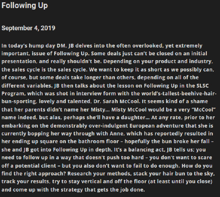 Following Up | PDF