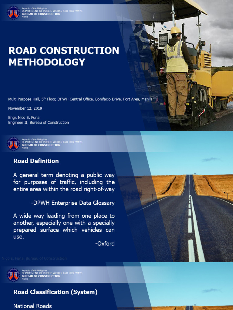 Philippines Road Construction Methodology | PDF | Road Surface | Concrete