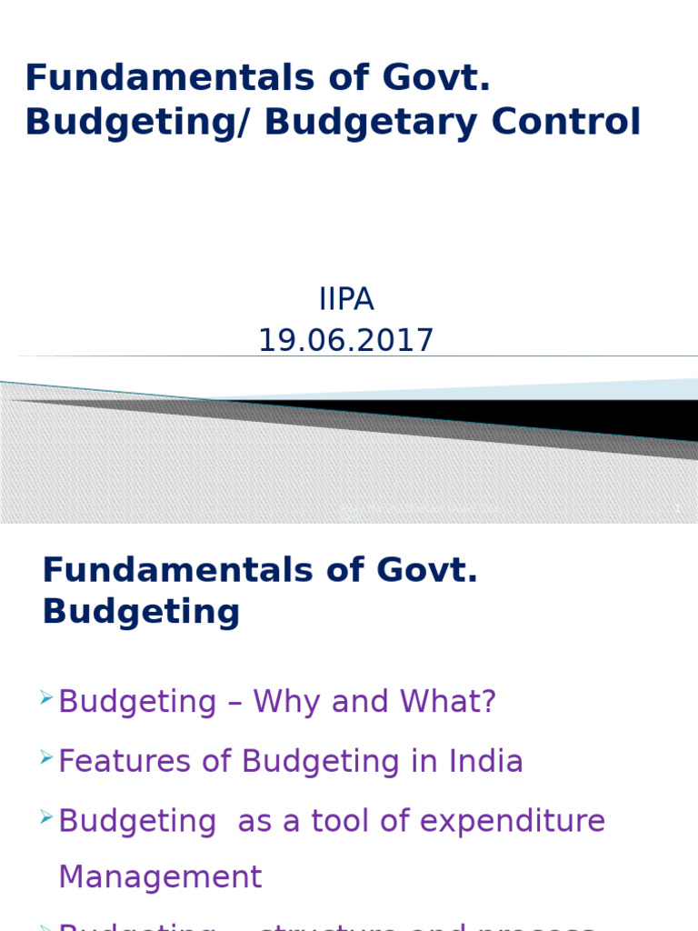 Fundamentals of Govt. Budgeting-19.06.17 | PDF | Expense | Budget