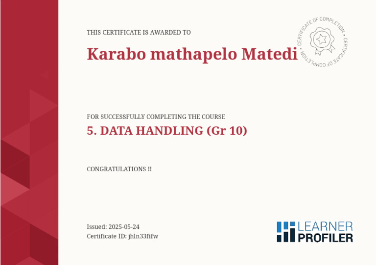 Karabo Mathapelo Matedi - 2025-05-24 | PDF