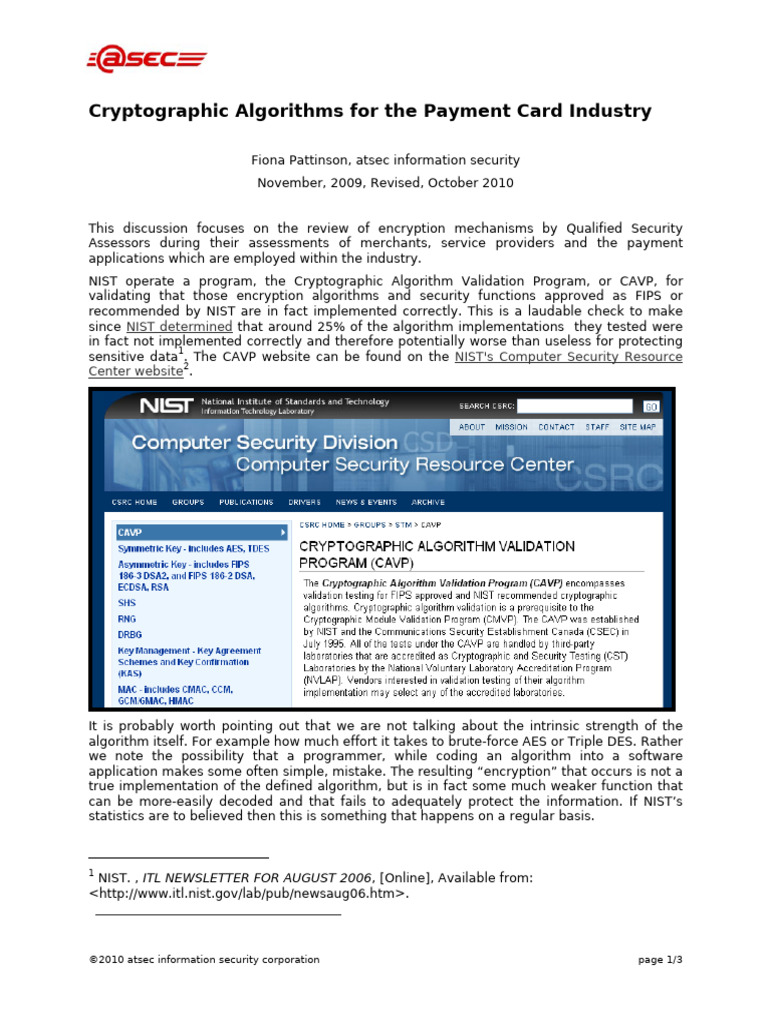 Cryptographic Algorithms PCI | PDF | Cryptography | Encryption