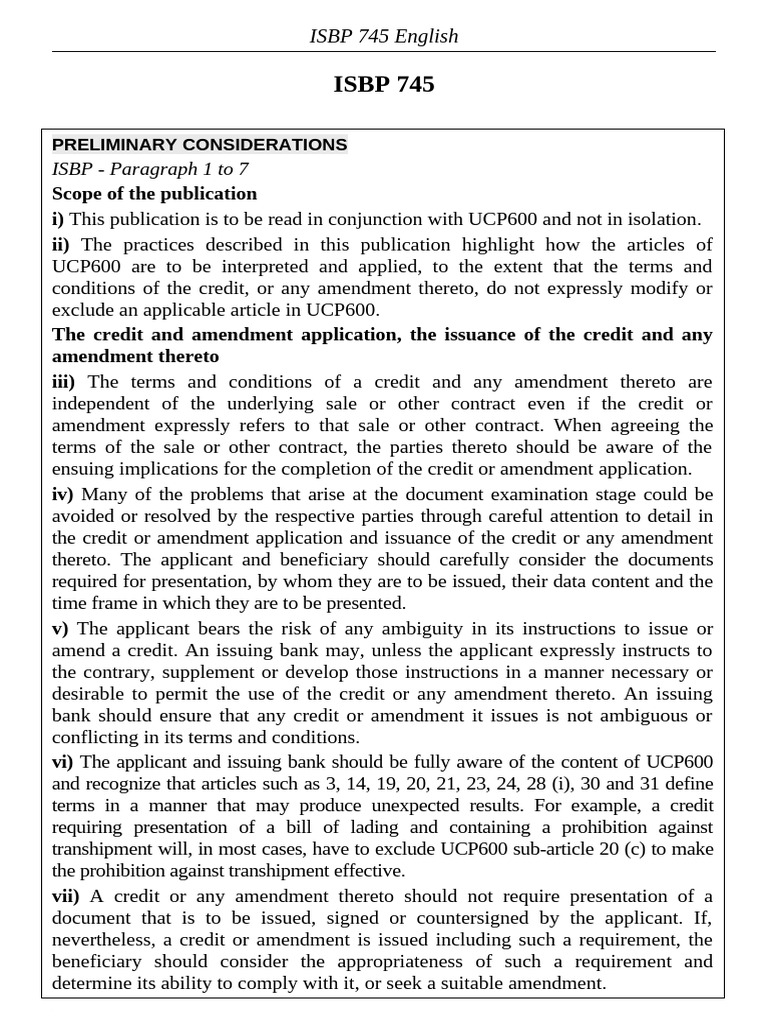 Isbp 745 | PDF | Signature | Cargo