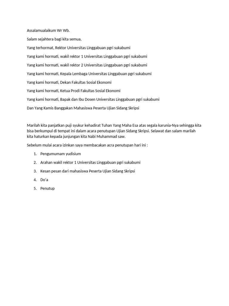MC Acara | PDF