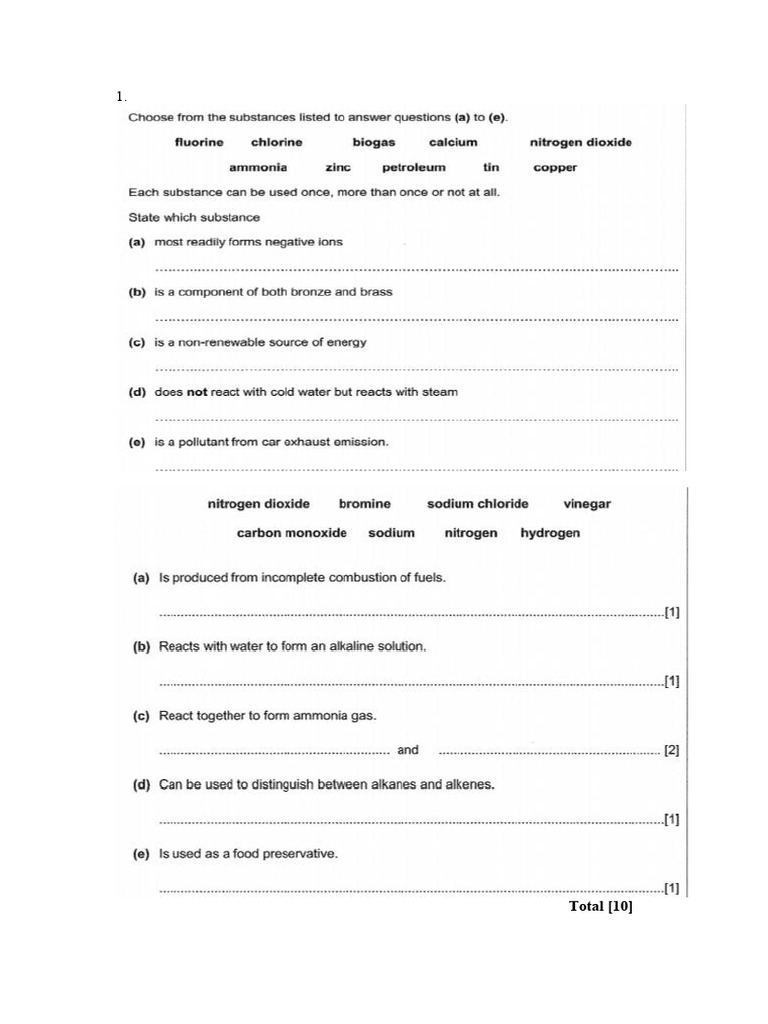 Bgcse Practice Exam Chemistry | PDF