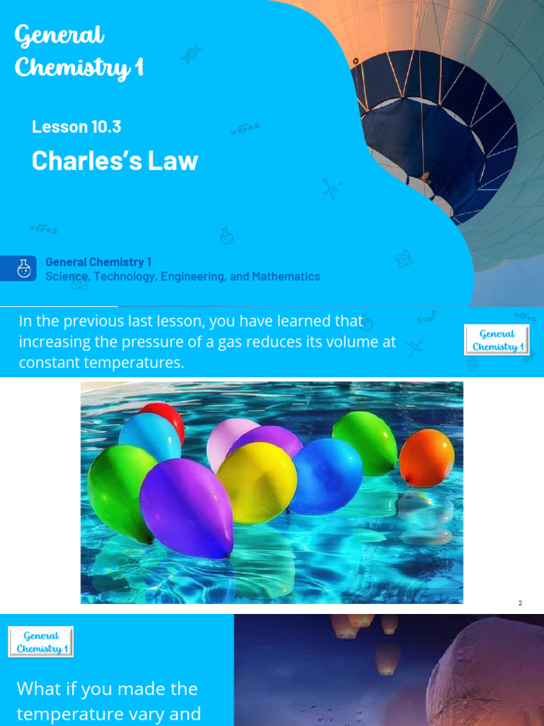 Lesson 10.3 Charles's Law | PDF | Gases | Temperature