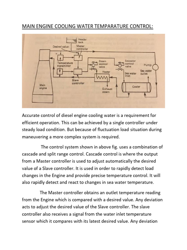 Main Engine Cooling Water Temparature Control | PDF