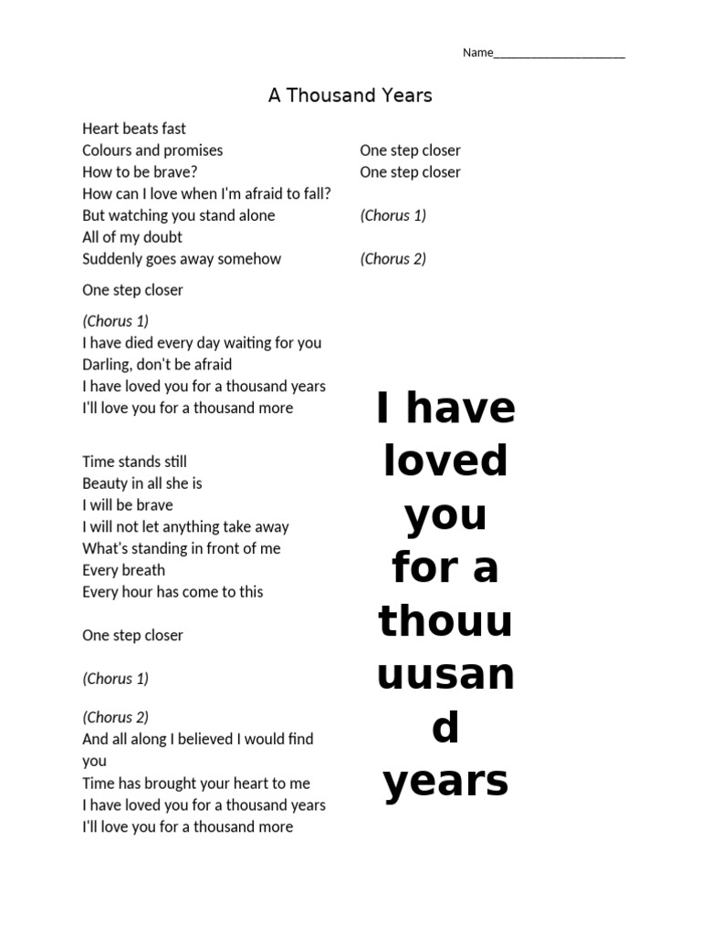 A Thousand Years | PDF