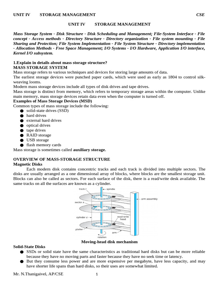 Unit-IV - Storage Management | PDF | Computer Data Storage | Computer File