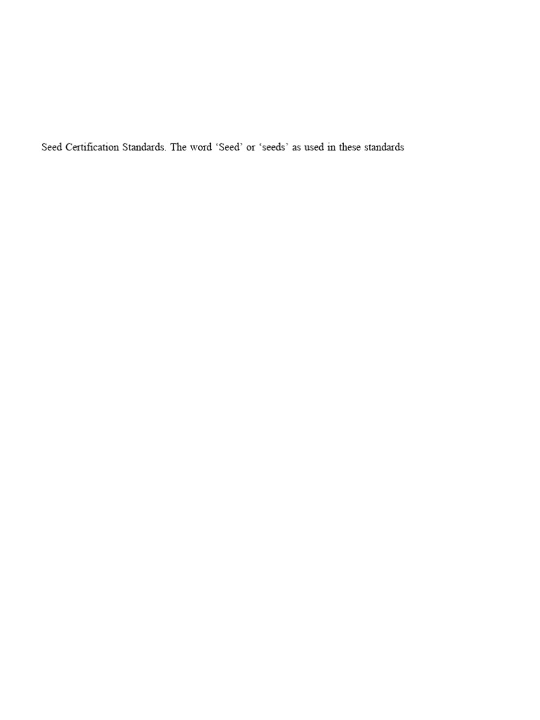 General Seed Certification Standards | PDF | Plant Breeding | Certification