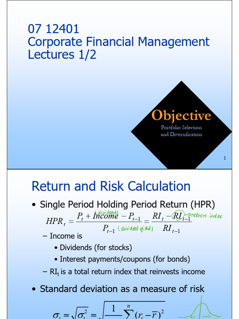 CF Lecture 1&2 - Portfolio | PDF