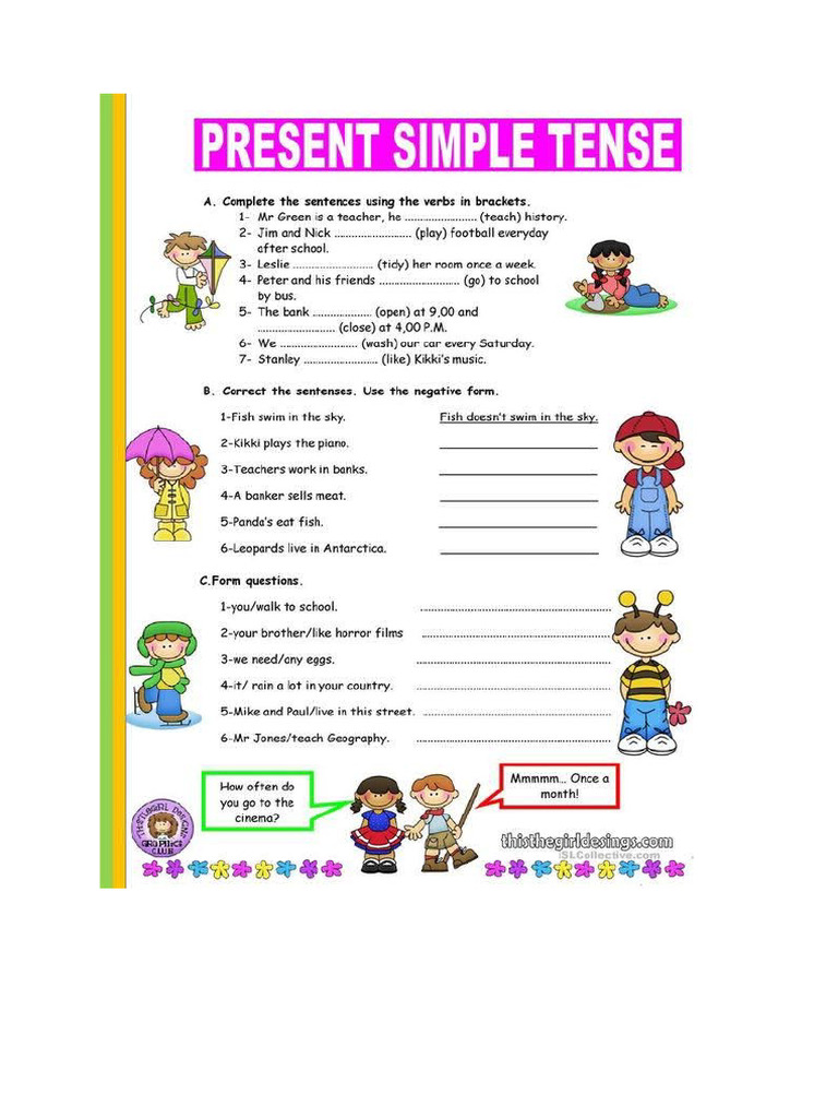 Present Simple Present Progressive Tasks | PDF