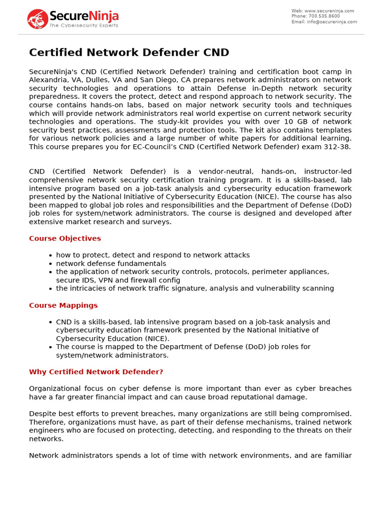 Course CDN Certified Network Defender | PDF | Security | Computer Security