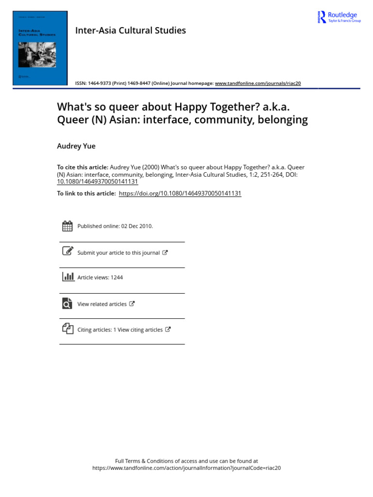 Yue-What S So Queer About Happy Together A.K.A. Queer N Asian Interface ...