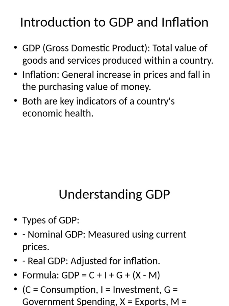 GDP and Inflation Presentation | PDF