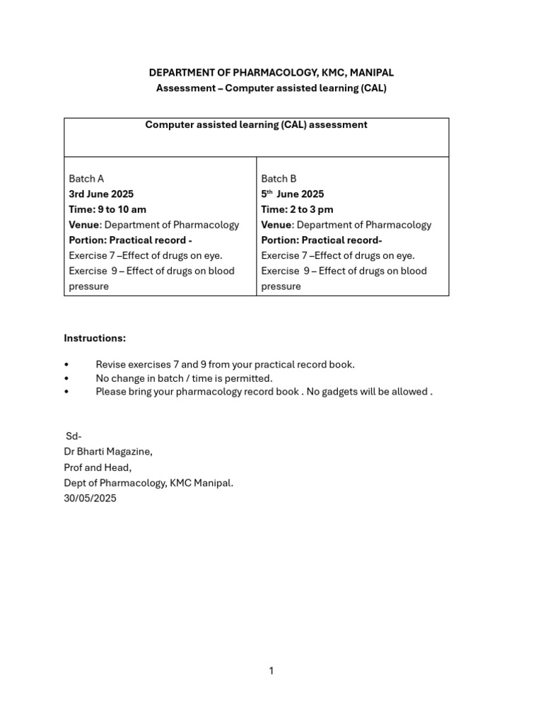Assessment - Computer Assisted Learning (CAL) | PDF