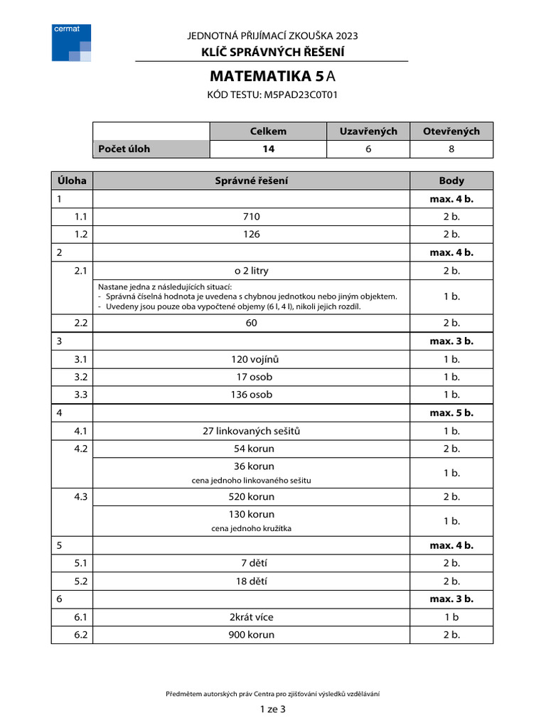 M5A DT 23 Rozsireny Klic | PDF